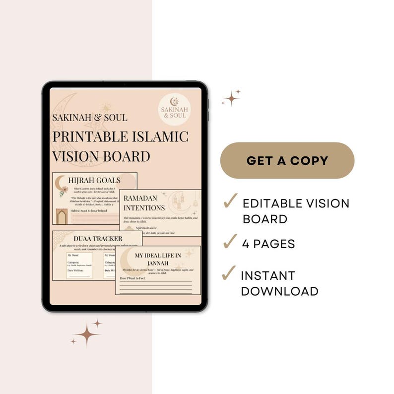 Islamic Vision Board Kit: Hijrah Goals, Ramadan Intentions, Duaa ...