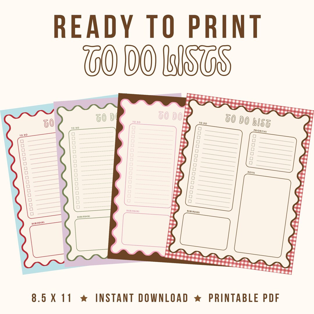 Chic + Retro to Do List | Printable & Digital Download | Planner ...