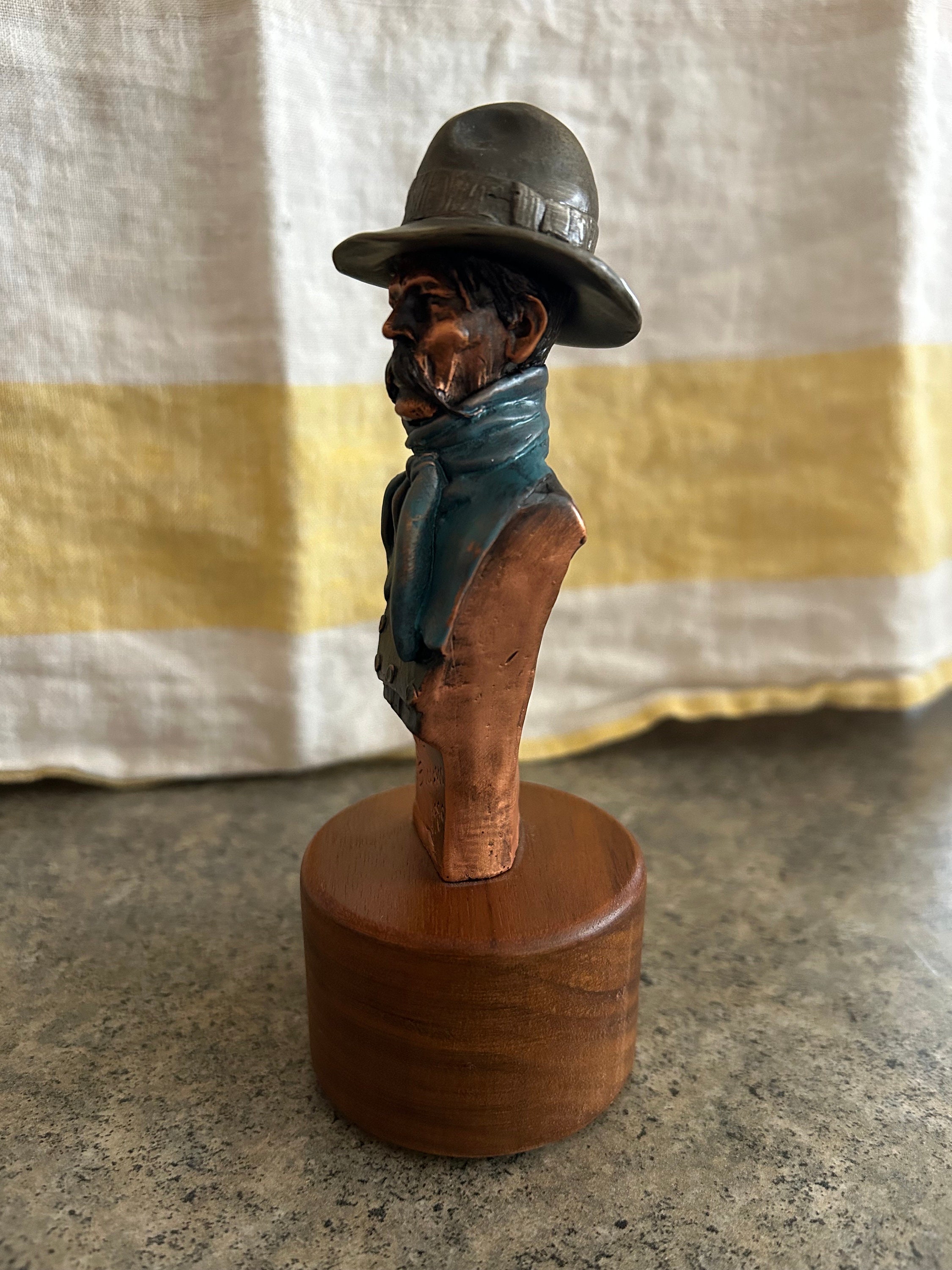 David Lemon Small Solid Bronze Statue the Buckaroo 1980 With Wooden Base, Western Sculpture - Etsy