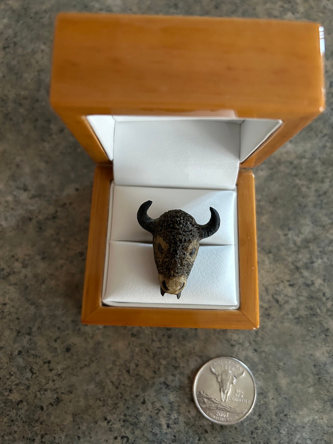 Buffalo Bison Pin Made of Elk Antler, Montana Handmade Hat or Lapel Pin ...