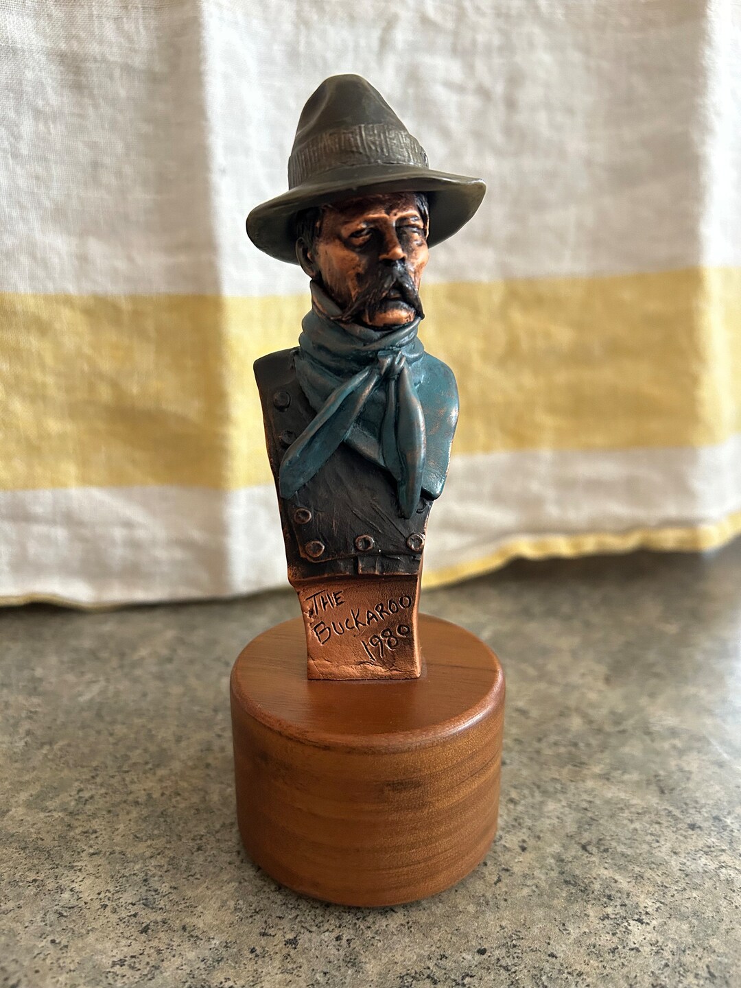 David Lemon Small Solid Bronze Statue the Buckaroo 1980 With Wooden Base, Western Sculpture - Etsy