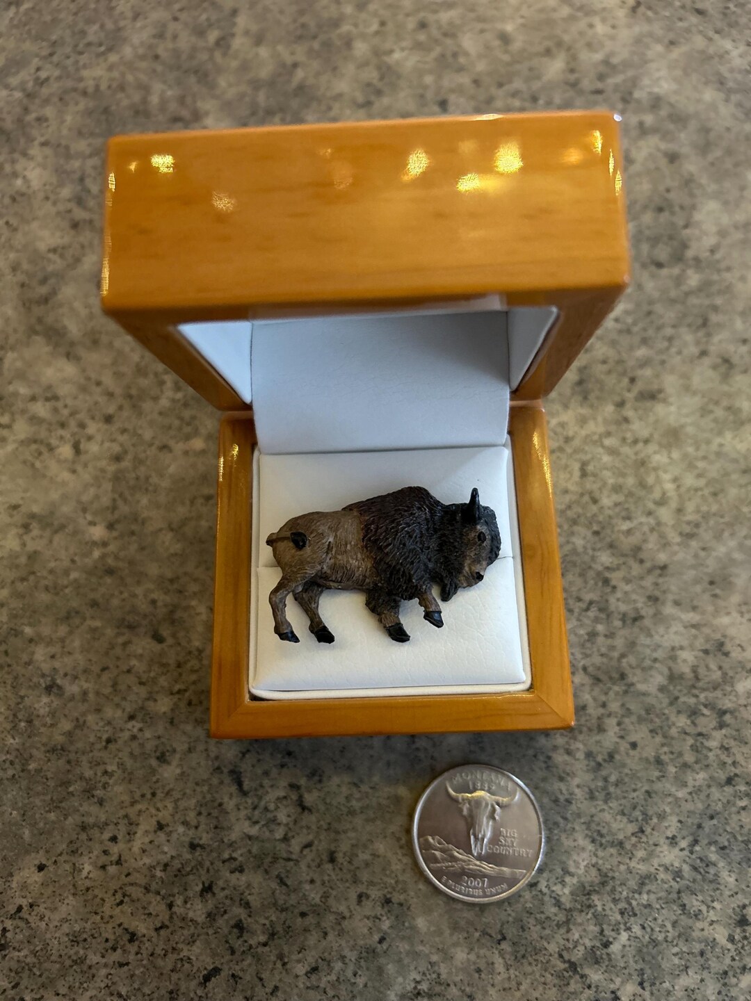 Buffalo Bison Pin Made of Elk Antler, Montana Handmade Hat or Lapel Pin ...