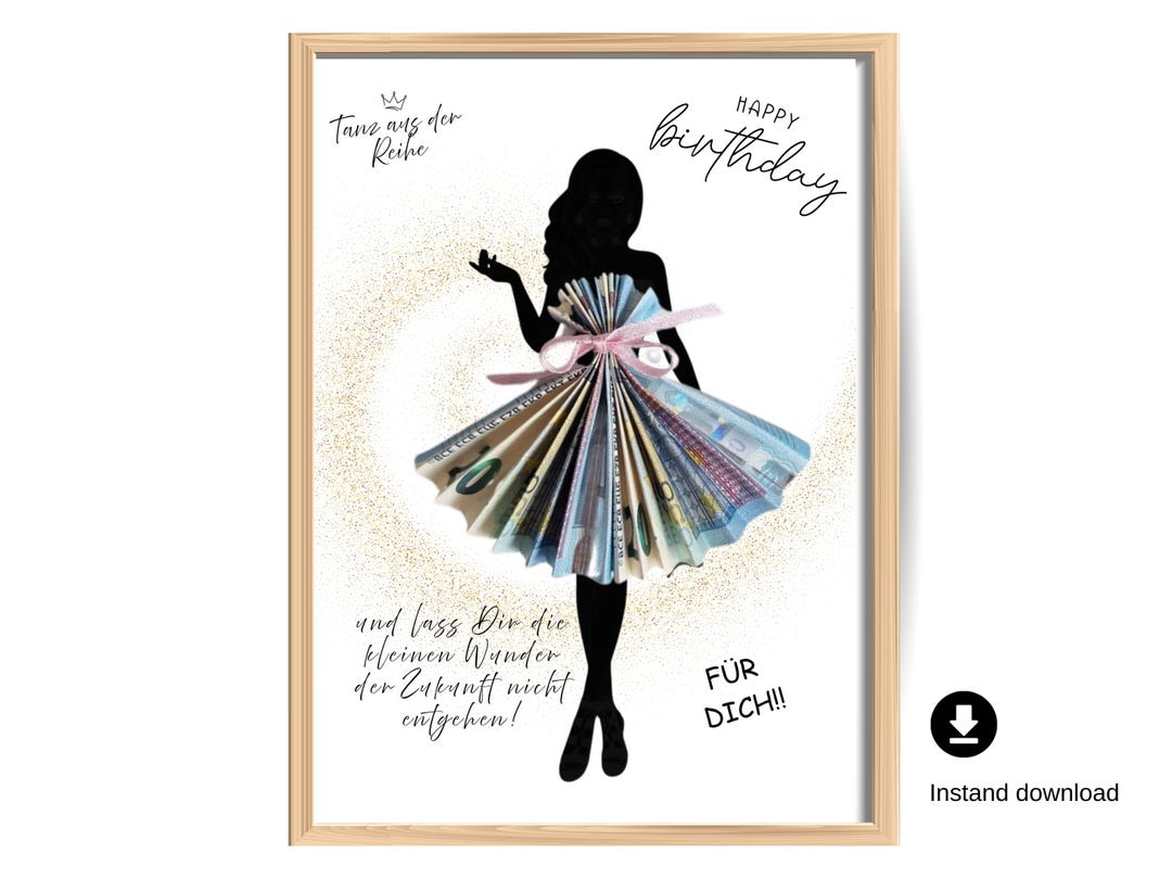 DIY Birthday Money Gift Card - Printable Voucher (PDF Download - Etsy