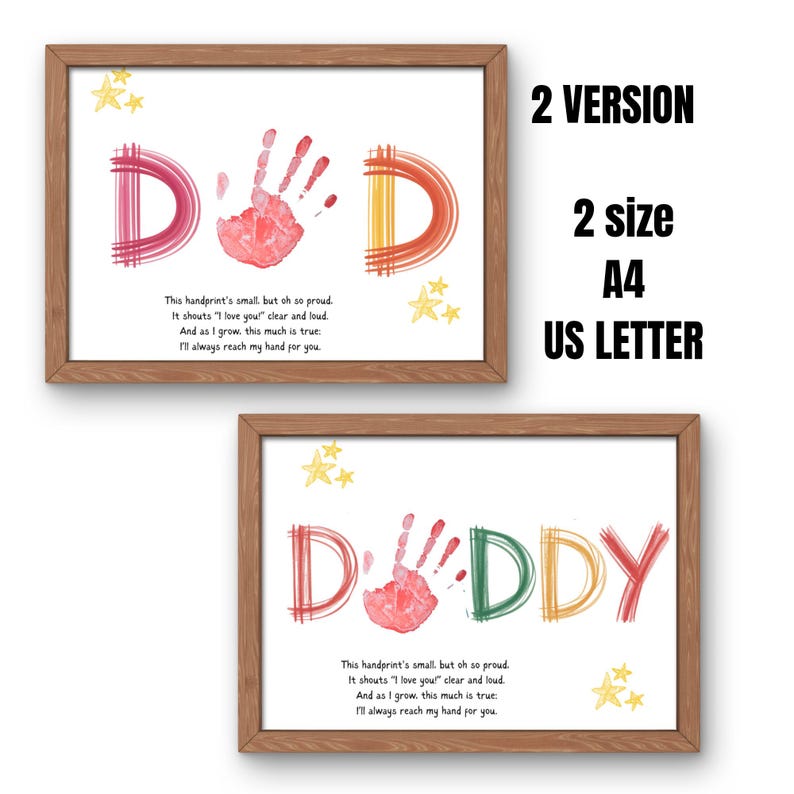 Father’s Day Handprint Poem Craft – Printable Gift for Dad, Papa ...