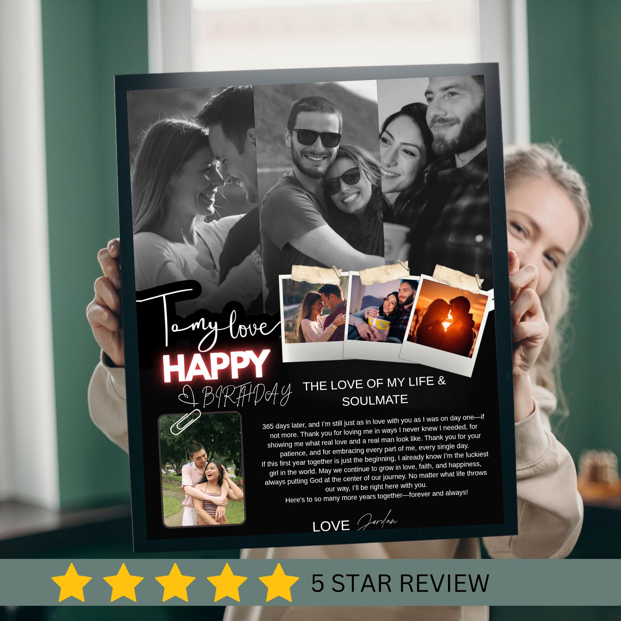 Custom Couple Photo Collage Template | Boyfriend Birthday or ...