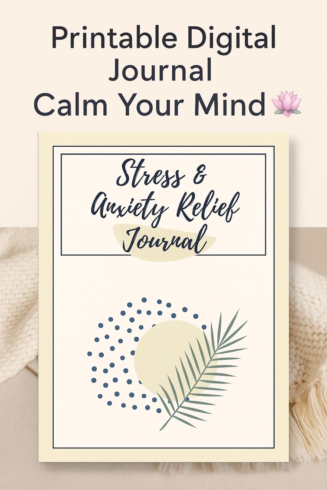 Stress & Anxiety Relief Journal, Guided Printable Digital Prompts for ...