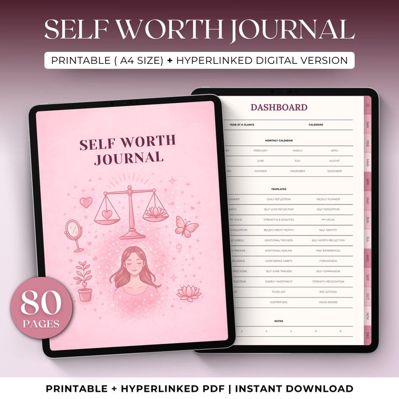 Self Worth Journal | Printable & Digital Versions | Goodnotes | Instant ...
