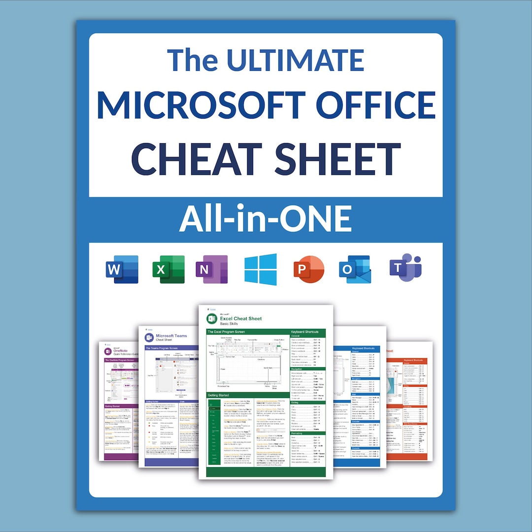 The Ultimate Microsoft Office Cheat Sheet – All-in-one Guide - Etsy