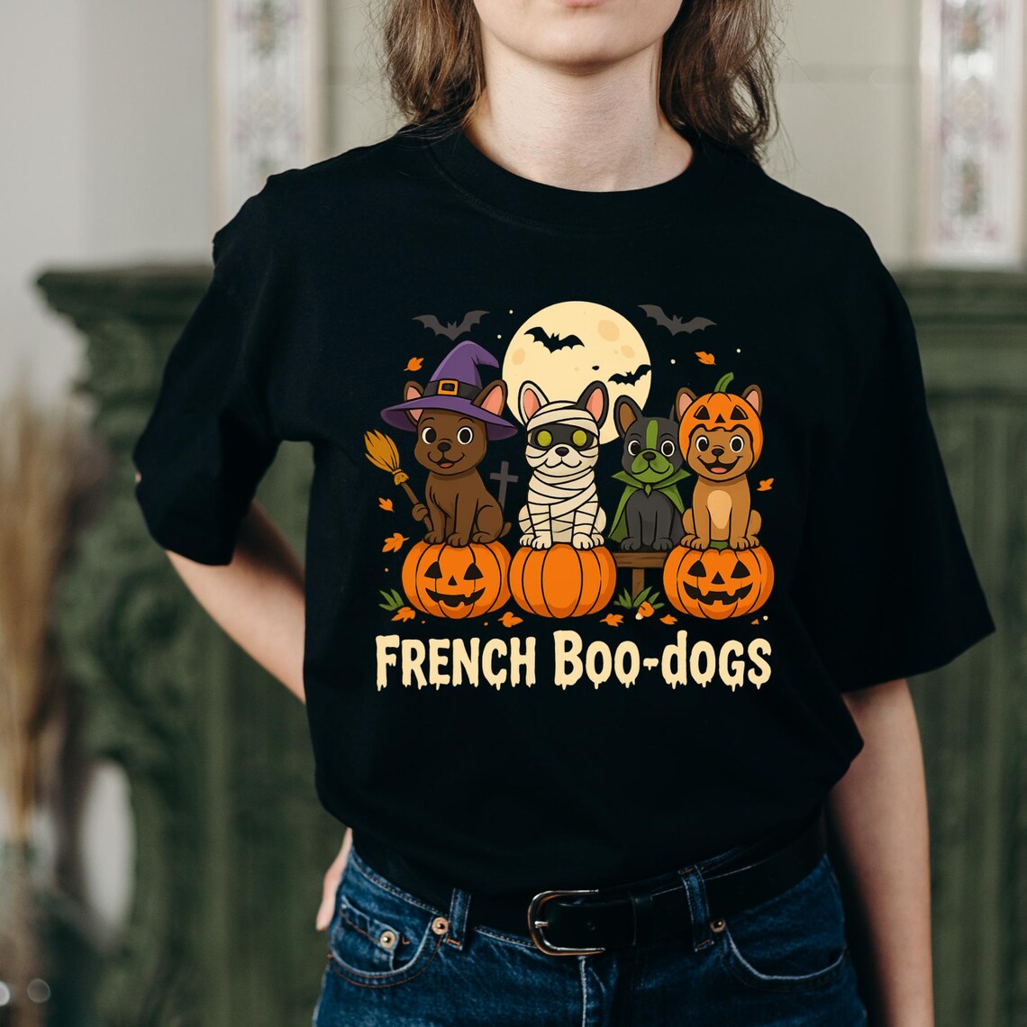 Fall French Bulldog Halloween PNG, Boo Dogs Funny Pun, Cute Dog ...
