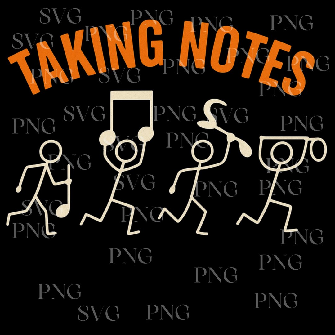 Taking Notes SVG PNG, Funny Music Teacher Clipart, Stick Figure Music ...