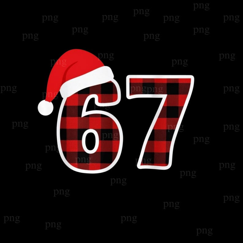 Christmas 67 PNG, 6 7 Meme Santa Hands, Funny Gen Z Alpha Slang ...
