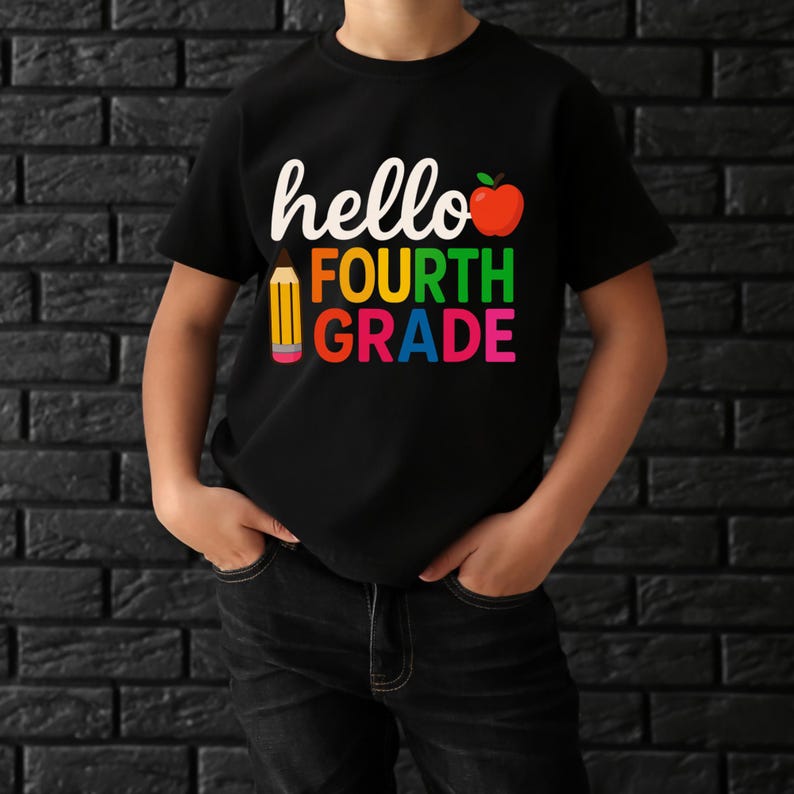 Hello 4th Grade PNG: Back to School PNG Design (digital Download) - Etsy