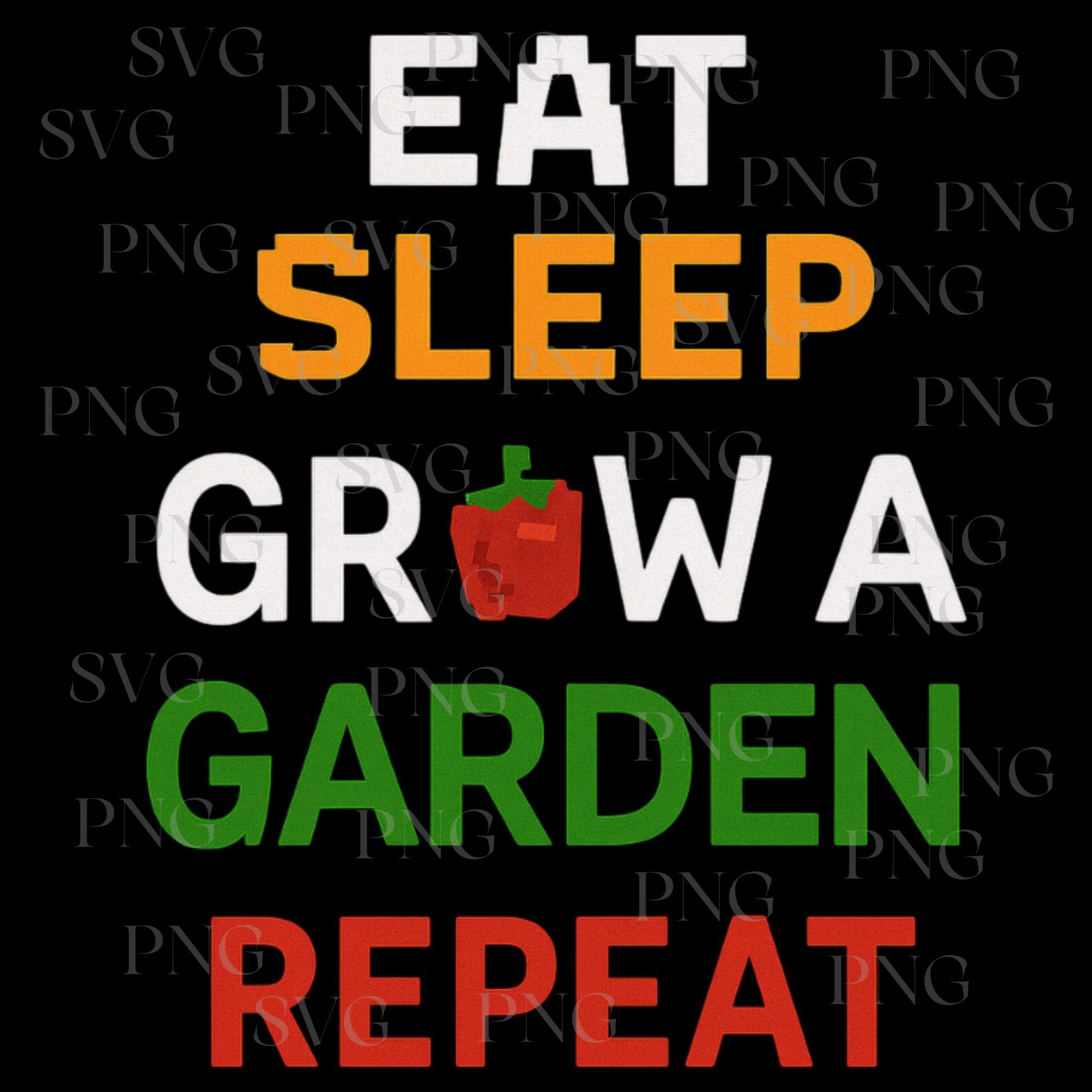 Eat Sleep Grow A Garden Repeat Svg Png, Funny Gamer Gardening Shirt ...