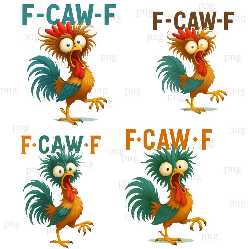 F-caw-f Chicken Funny PNG | Crazy Rooster Meme Shirt Design | Screaming ...