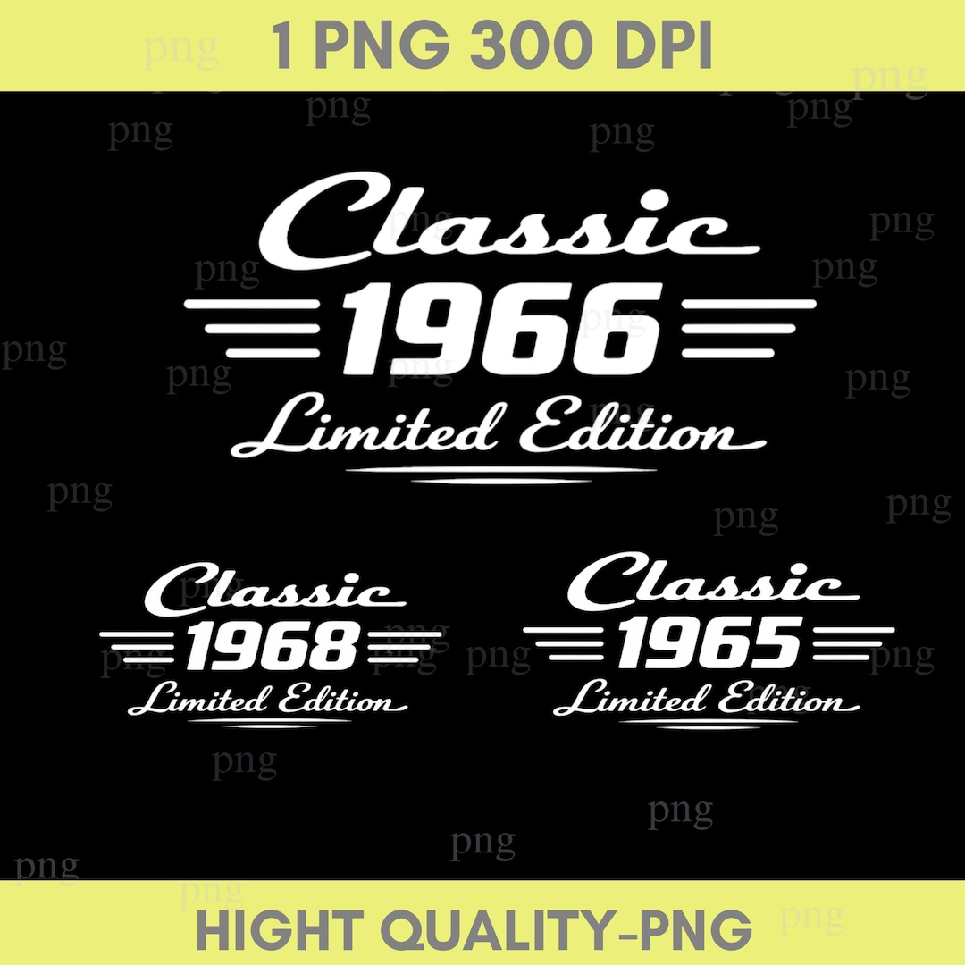 1965 Classic Png, 60th Birthday Gift, Vintage 1965 1966 1968 Shirt ...