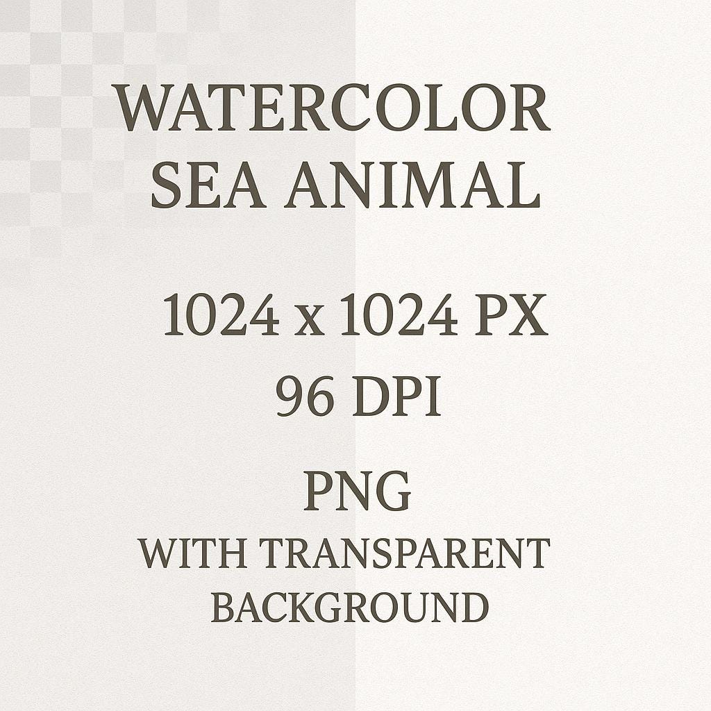 Watercolor Sea Animal Clipart Bundle – Cute Ocean Creatures PNG ...