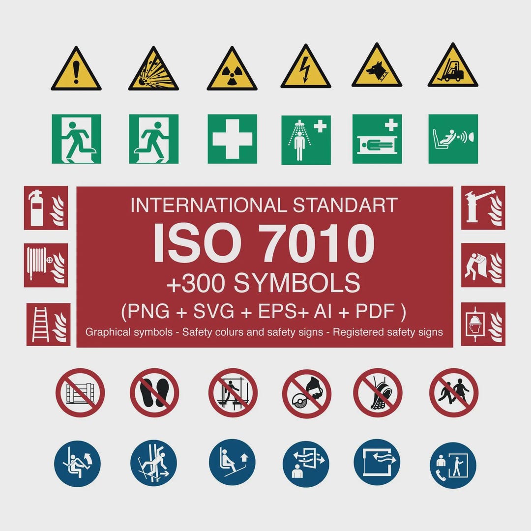 ISO 7010 Safety Signs Bundle | International Standard Compliance Signs ...