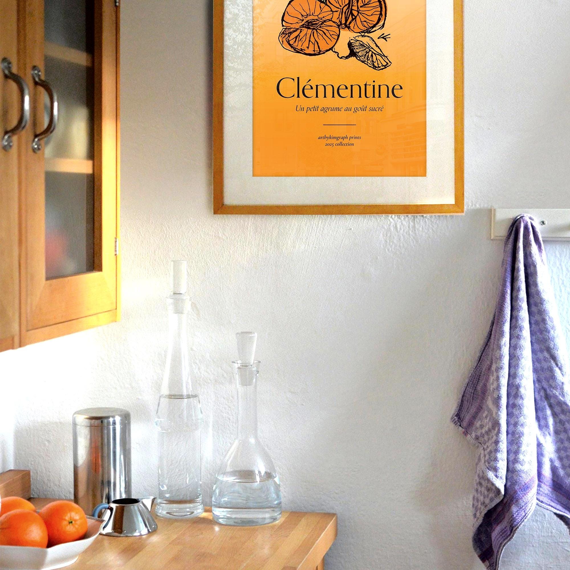 Clementine Wall Art, Fruit Printable Wall Art, Minimalistic Kitchen ...