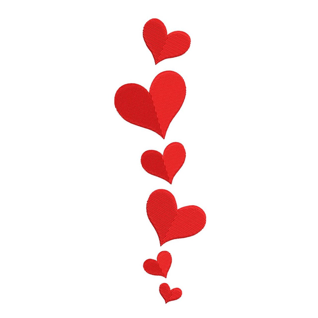 Falling Hearts Border – Valentine Embroidery Design - Etsy