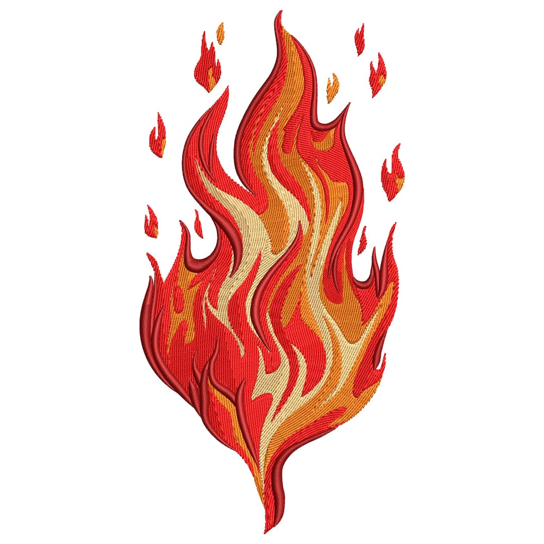 Fire Flame Embroidery Design: Hot Element Machine File - Etsy