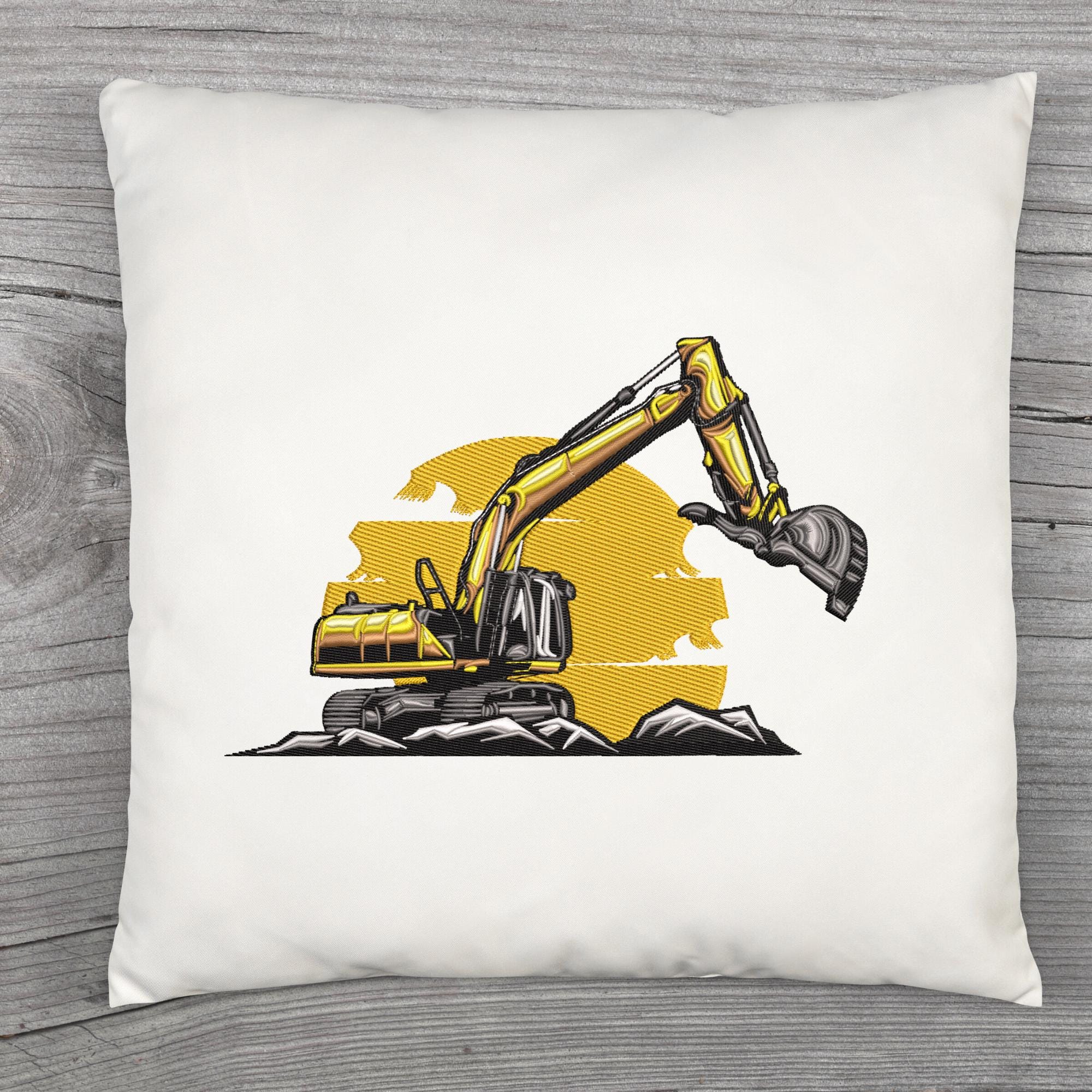 Excavator Embroidery Design, Construction Digger Machine Embroidery ...