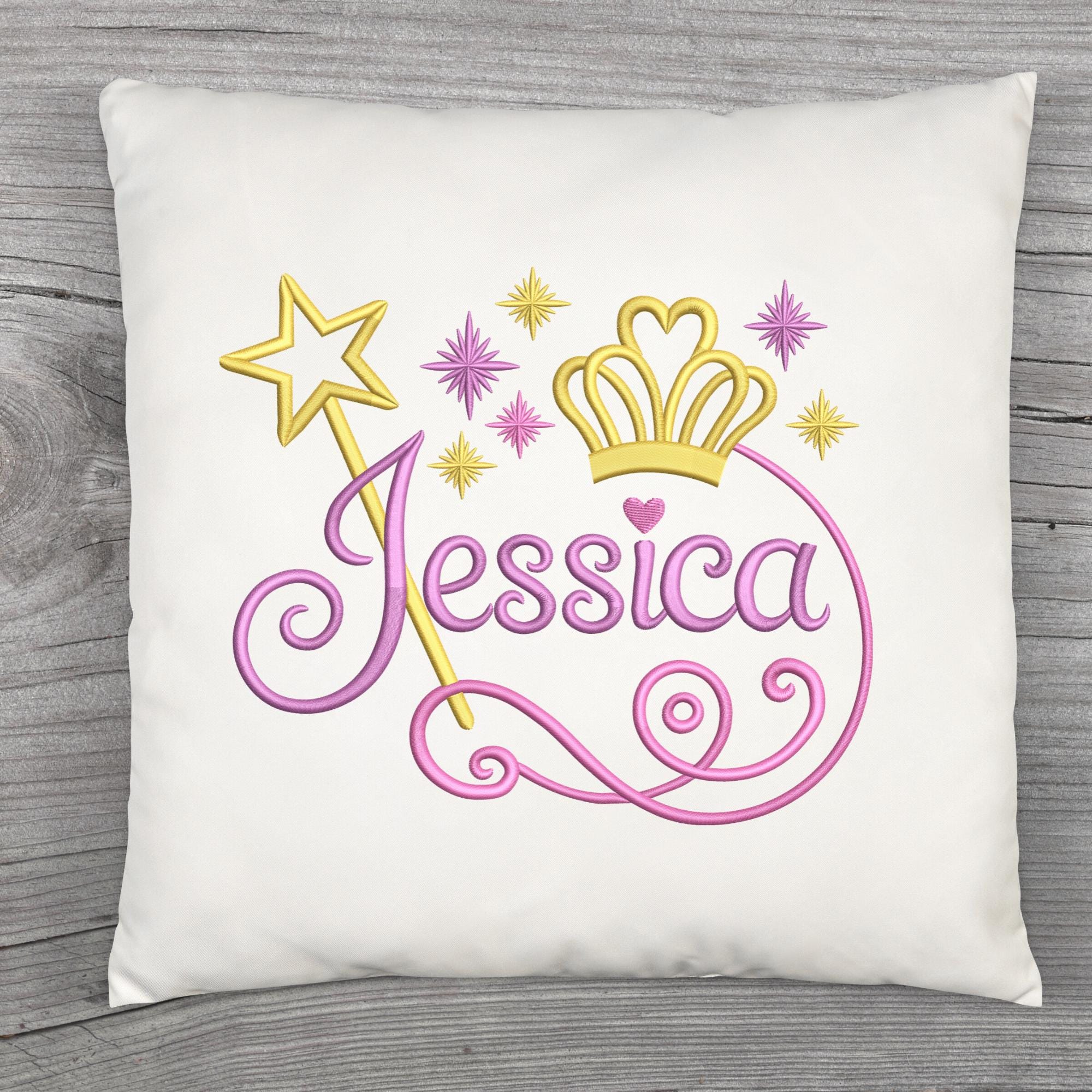 Personalized Princess Name Embroidery Design File - Etsy
