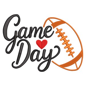 Game Day Football Heart Embroidery Design – Sporty Machine File for ...