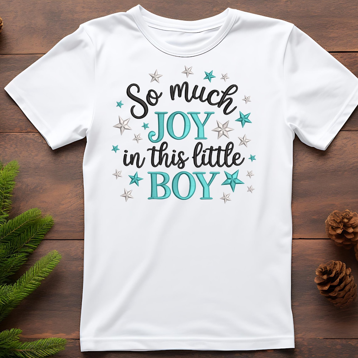 So Much Joy Little Boy Embroidery Design: Baby Quote, Stars (digital ...