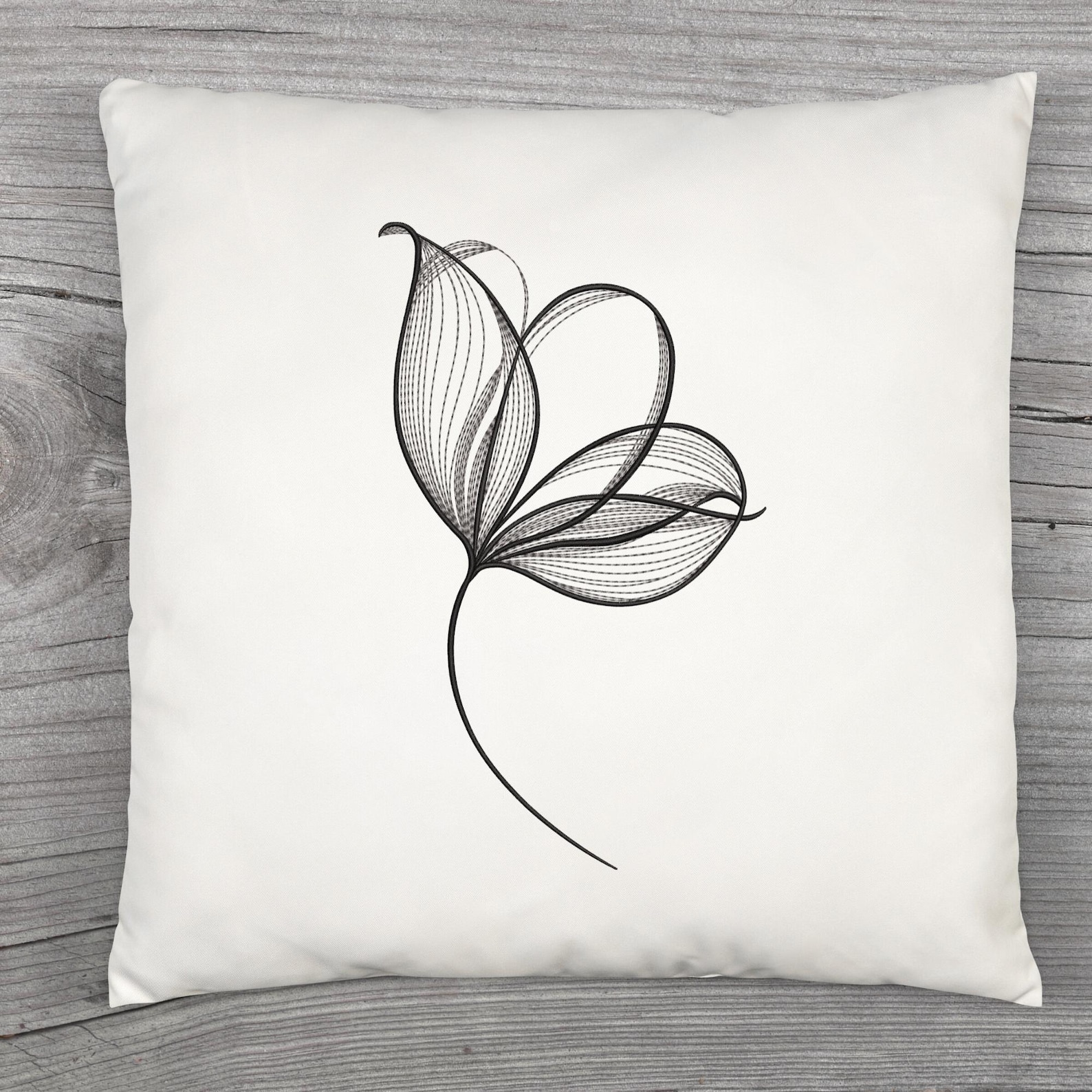 Abstract Flower Embroidery Design: Modern One-line Floral (digital File ...