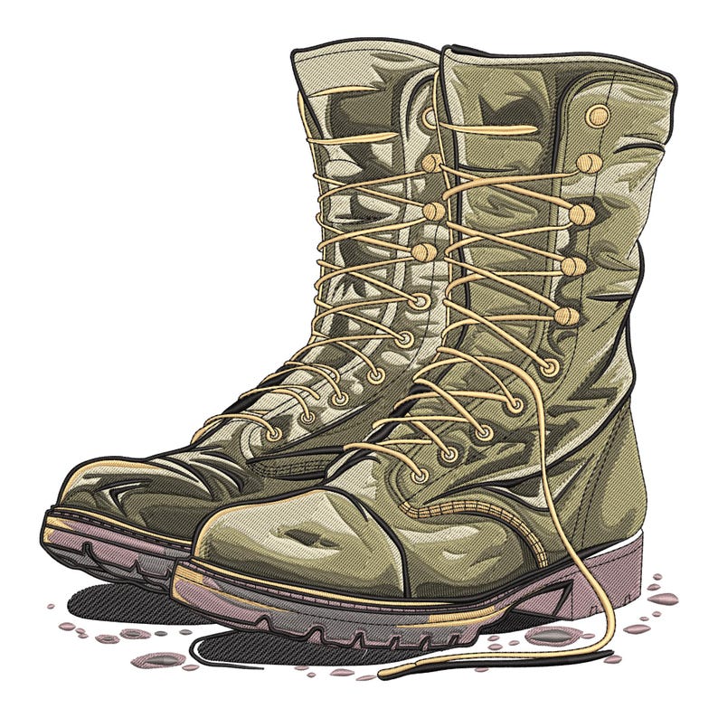 Combat Boots Embroidery Design: Military Tactical Footwear - Etsy