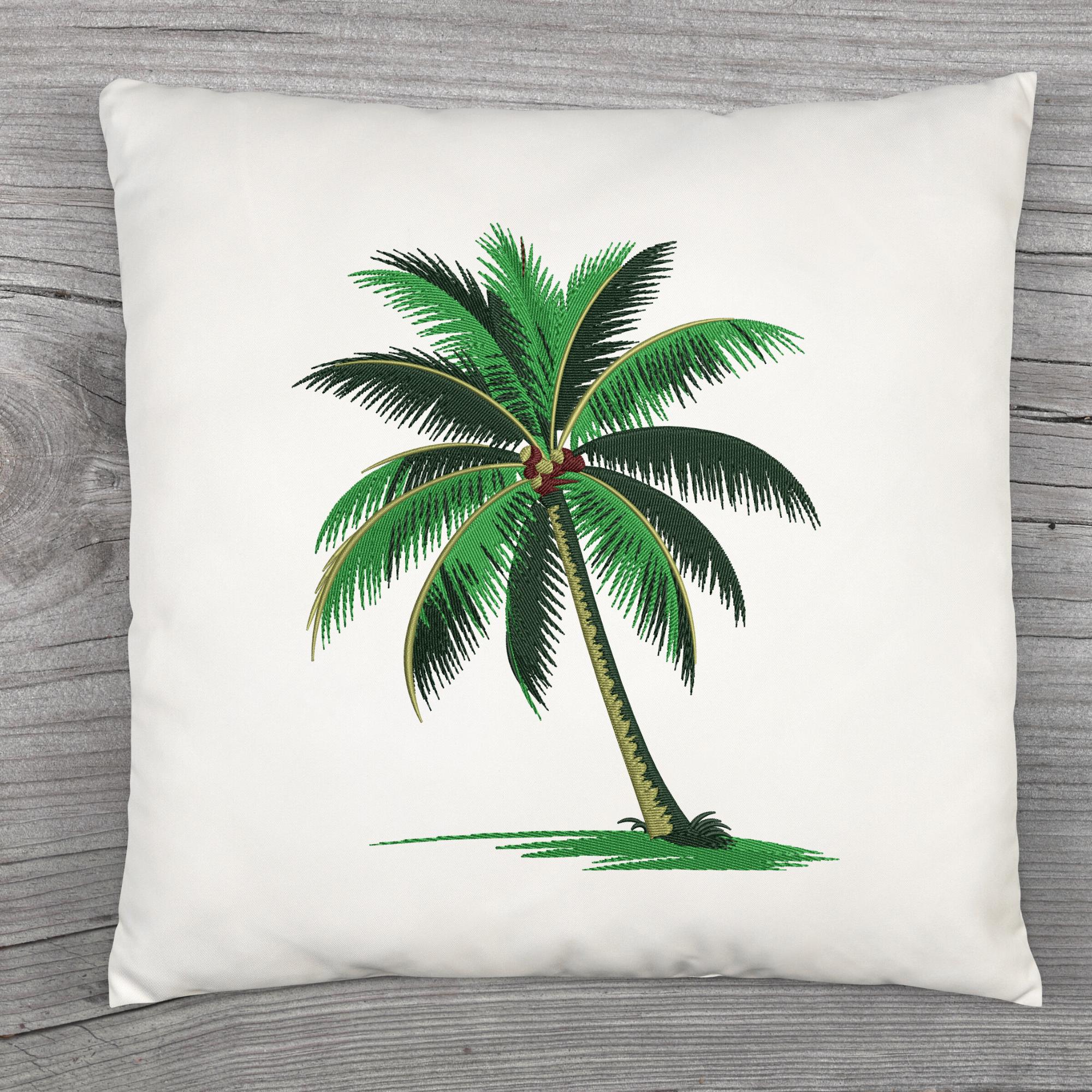 Palm Tree Embroidery Design: Tropical Beach Machine Embroidery File - Etsy