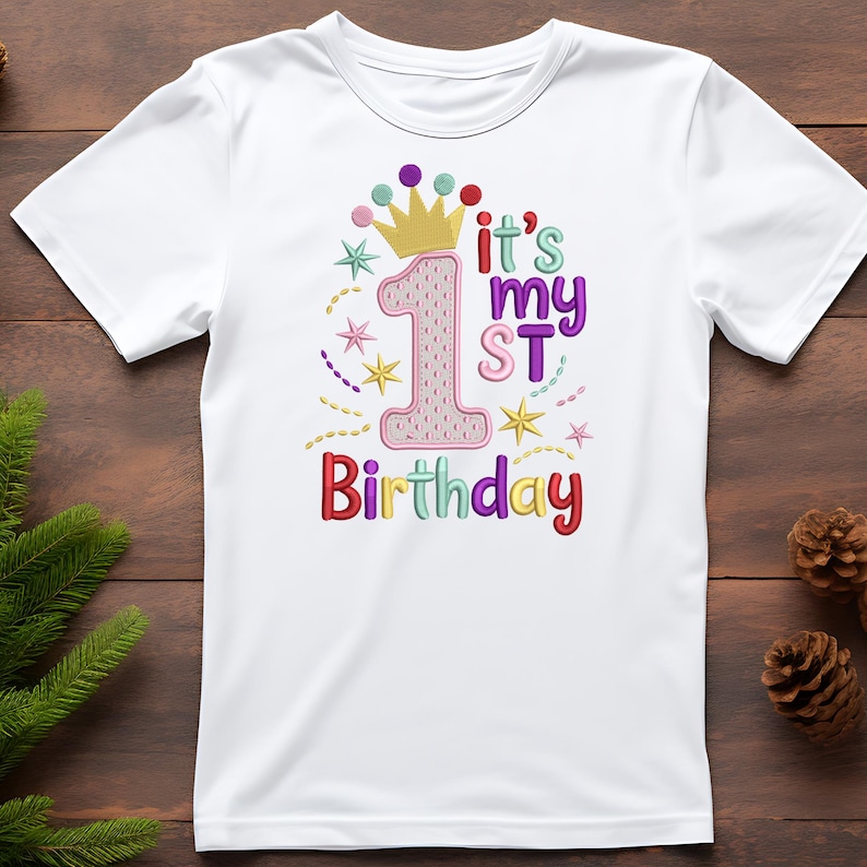 1st Birthday Embroidery Design, It’s My First Birthday Machine ...
