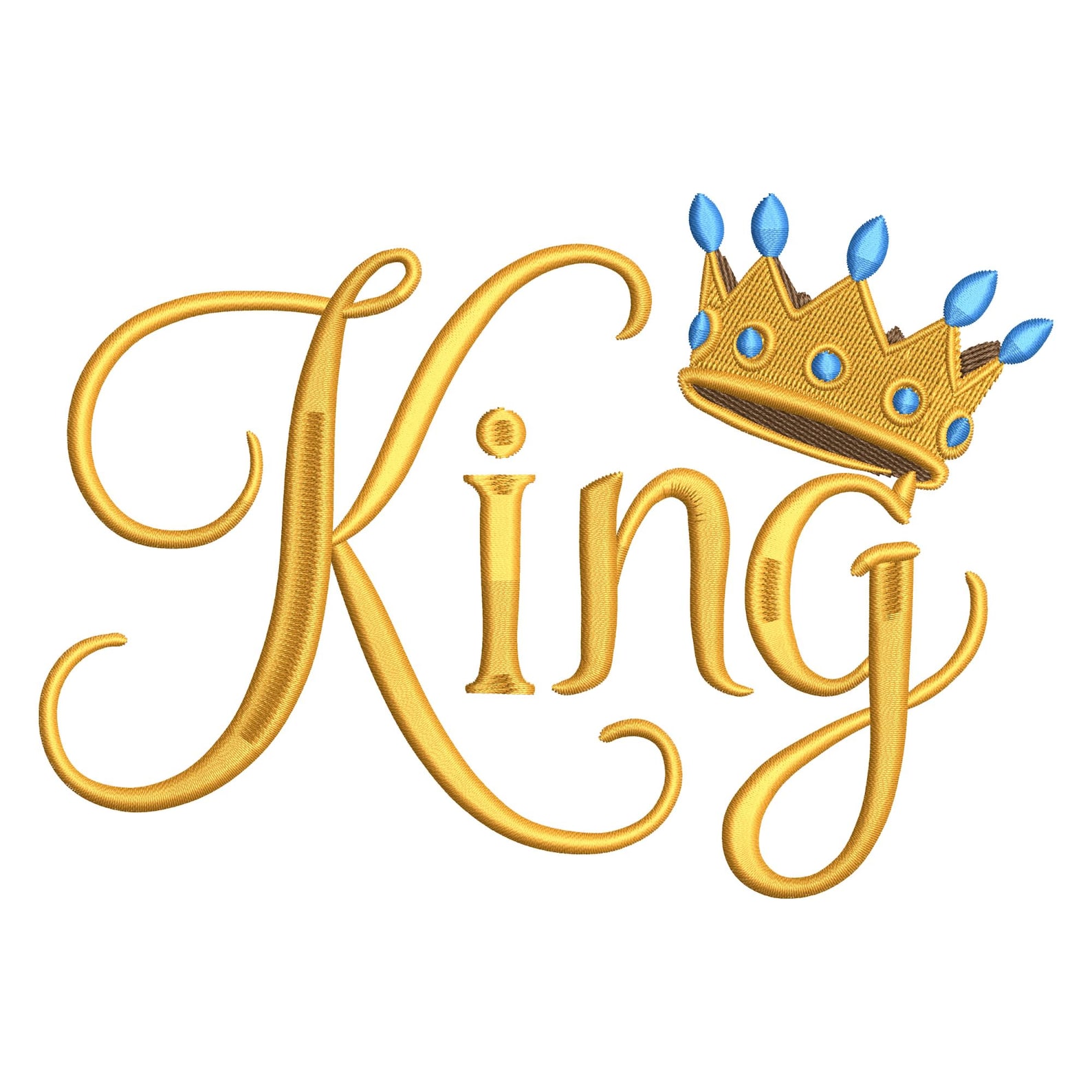 King Embroidery Design, Royal Crown Script Machine Embroidery File ...