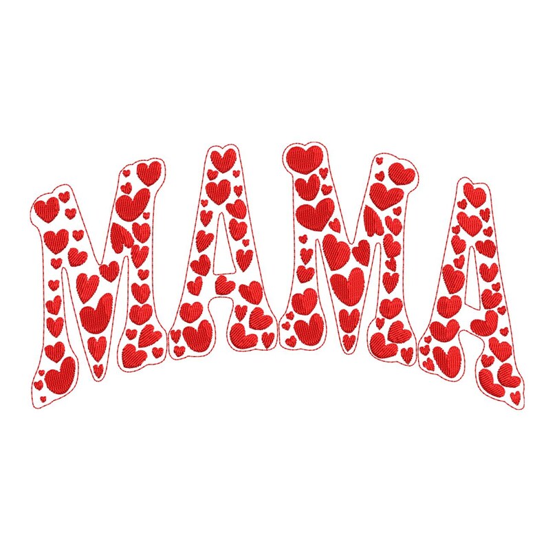 Mama Heart Fill – Valentine Word Art Embroidery - Etsy