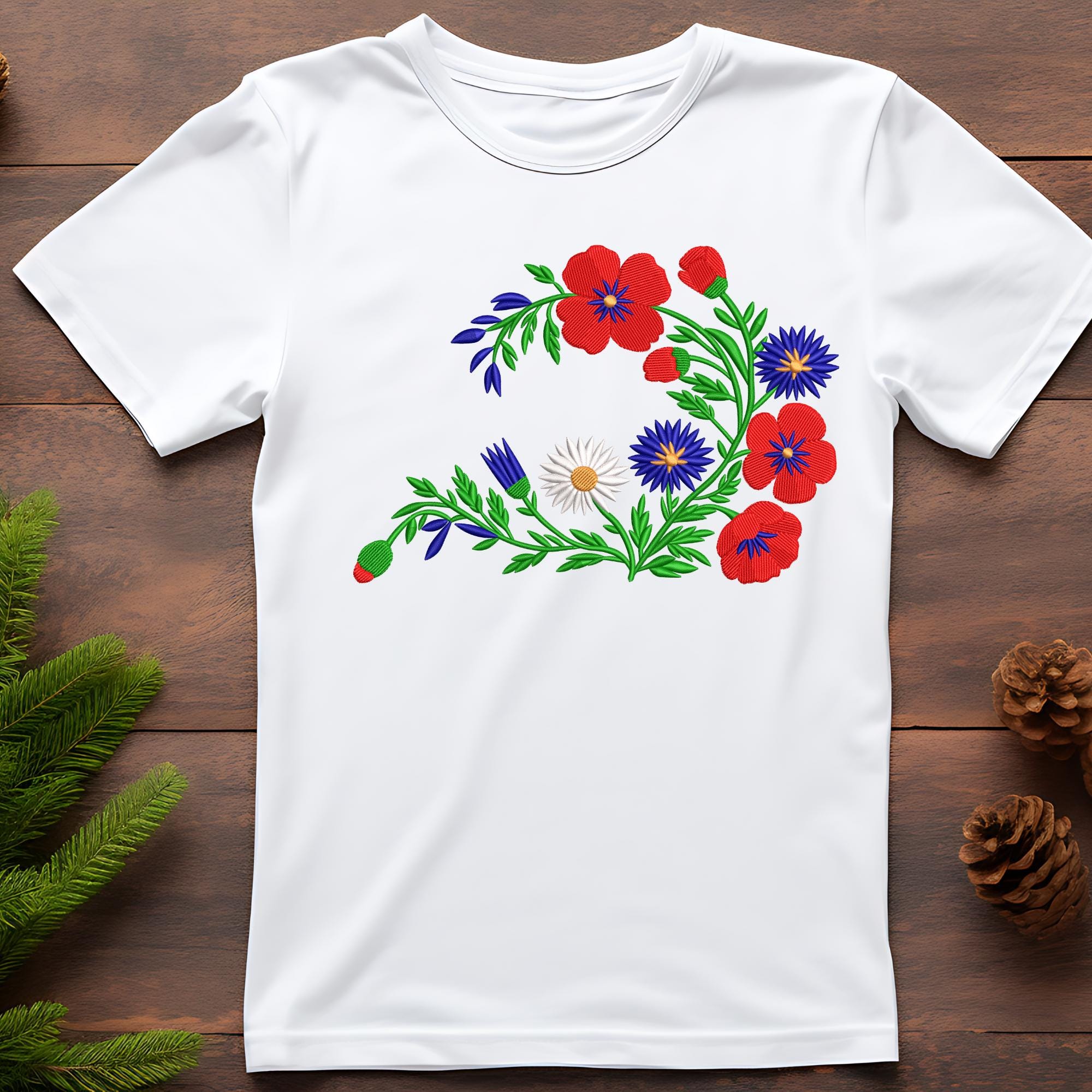 Red Poppy Embroidery Design: Boho Wildflower Corner (machine Embroidery ...