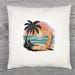 Tropical Beach Sunset Embroidery Design – Surfboard, Palm Tree & Ocean ...