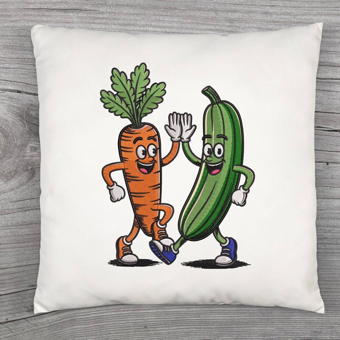 Vegetable Friends Embroidery Design: Carrot Cucumber Cartoon File - Etsy