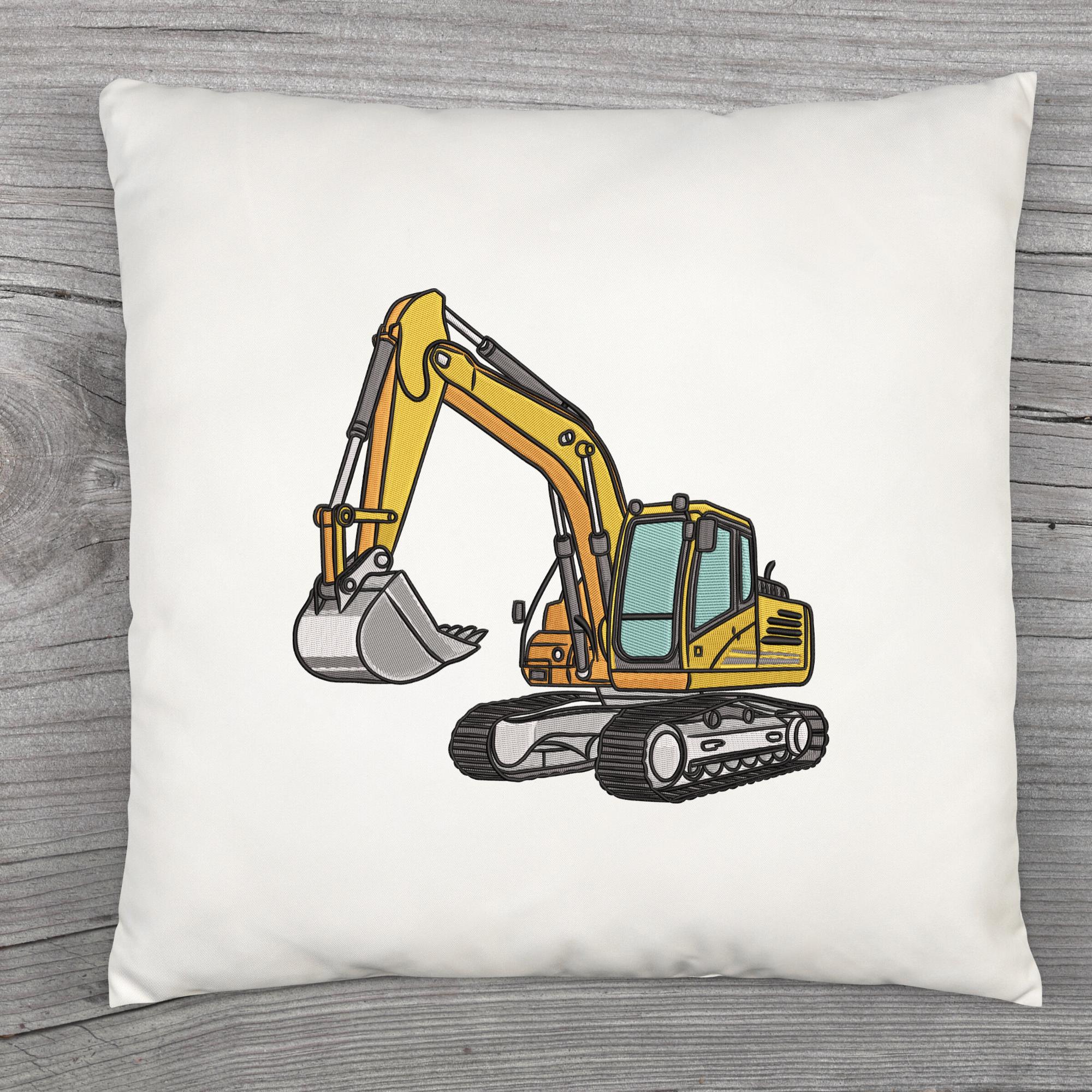 Excavator Embroidery Design, Construction Machine Embroidery File ...