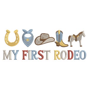 My First Rodeo Embroidery Design: Western Cowboy Machine Embroidery ...