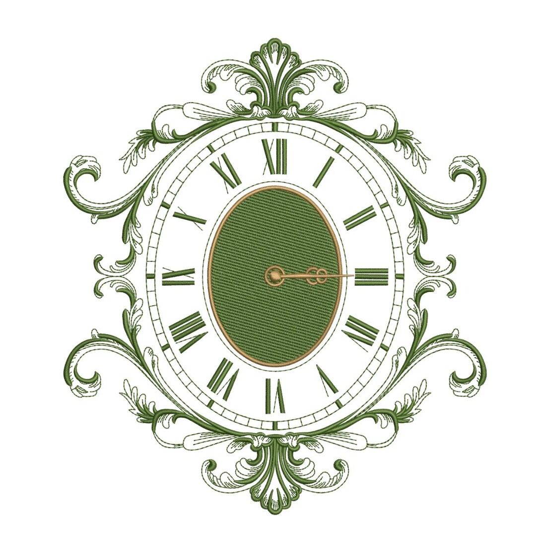 Vintage Clock Frame – Roman Numeral Embroidery - Etsy