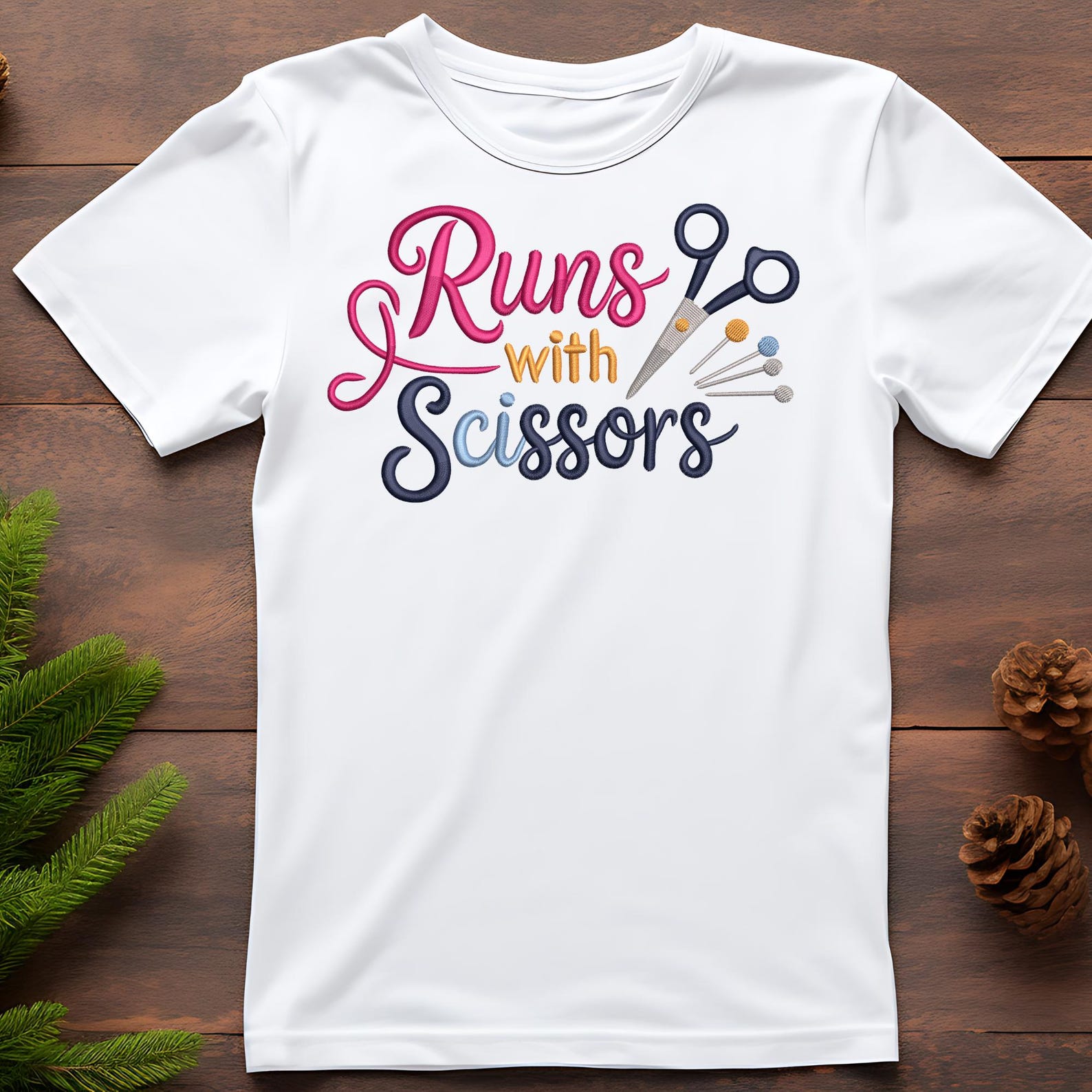 Runs With Scissors Embroidery Design: Funny Sewing Quote (digital File ...