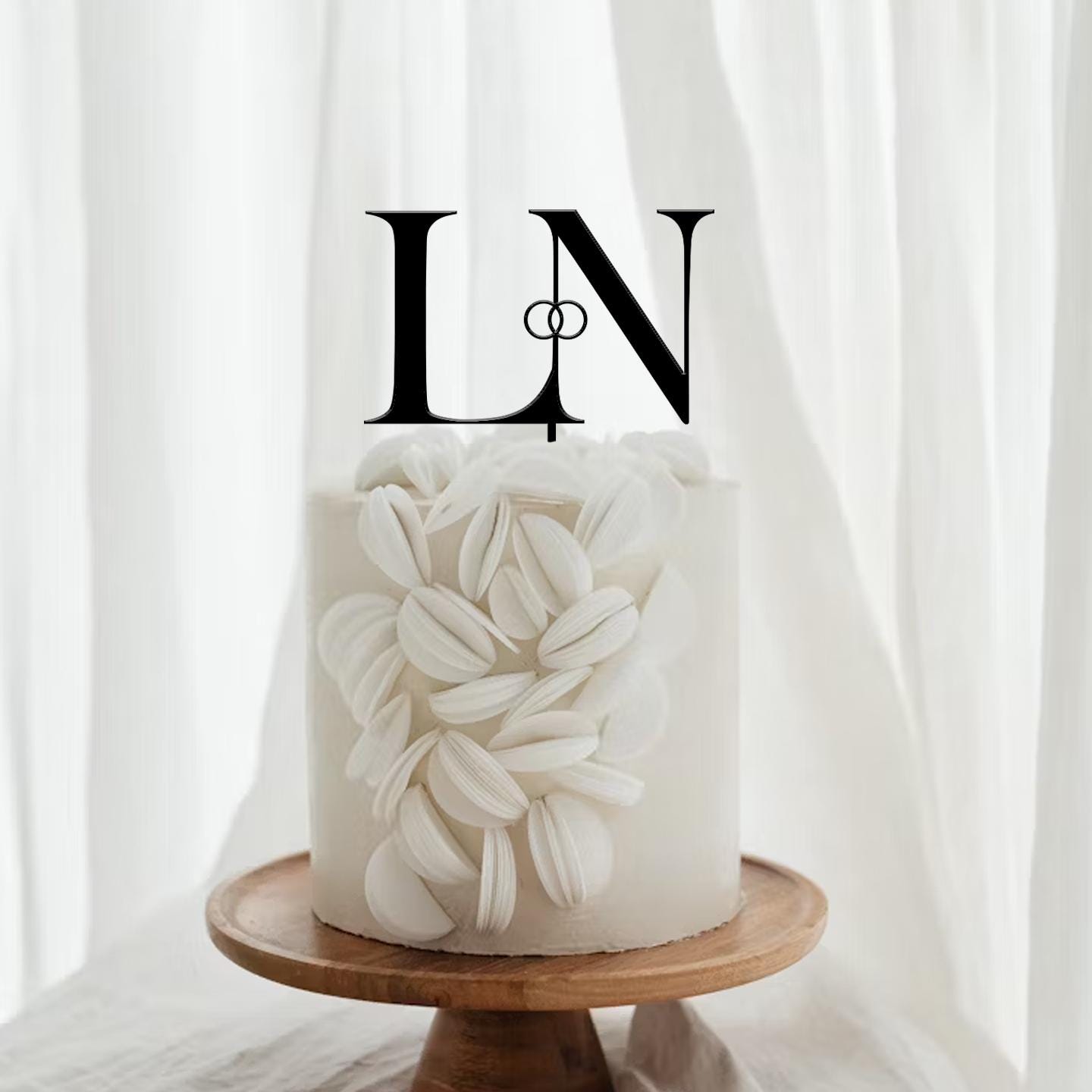 Initial Cake Topper/personalized Cake Topper/rustic Cake Topper/custom ...