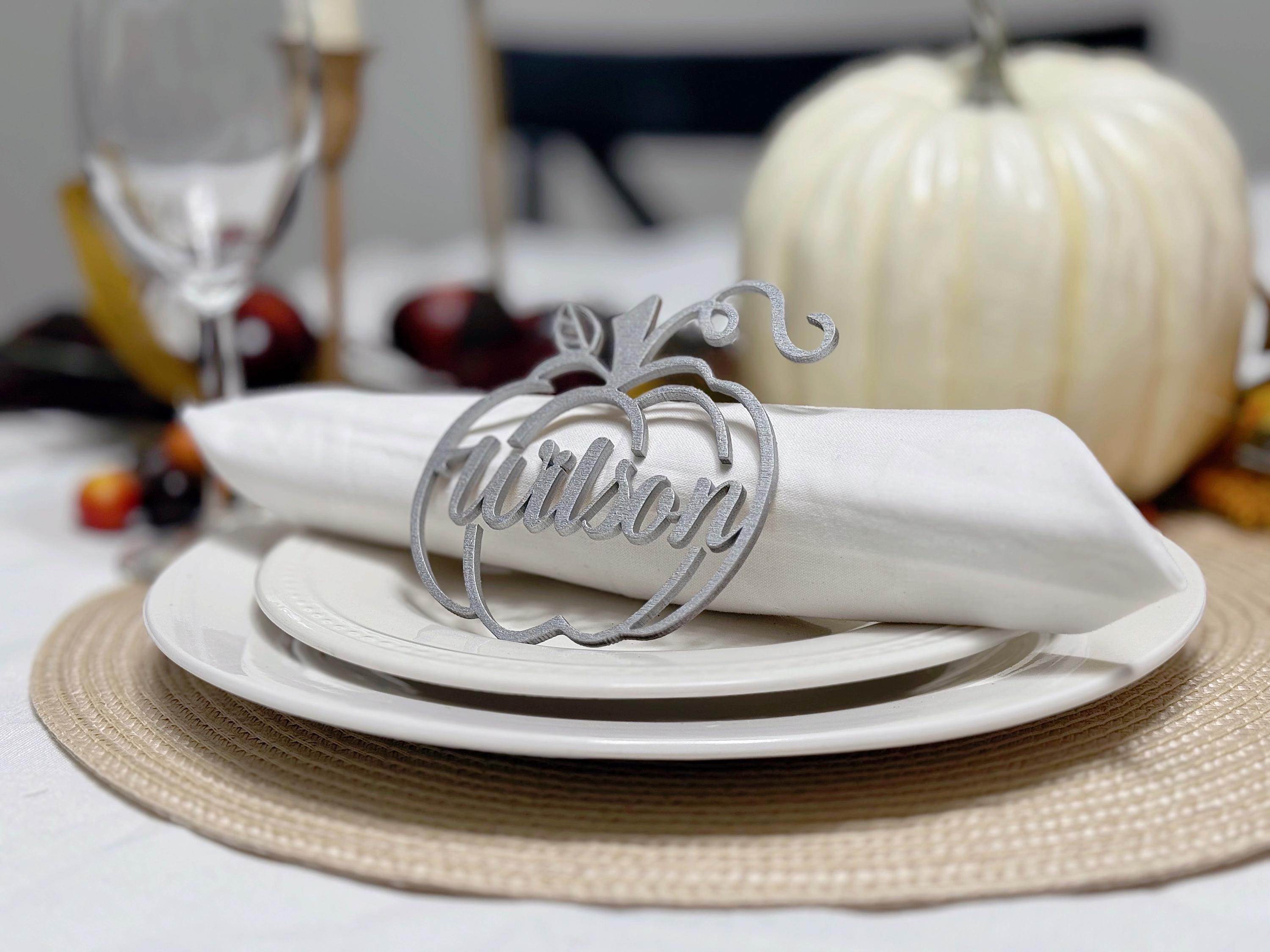 Personalized Pumpkin Name Plates/friendsgiving Place Tags/wooden ...