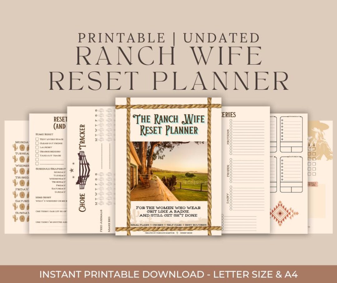 Ranch Wife Reset Planner (printable PDF) | Weekly Planner, Sunday Reset ...