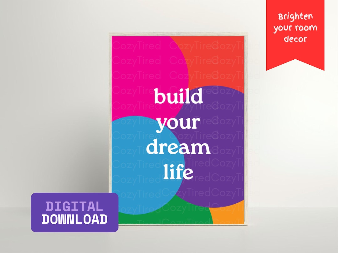 Build Your Dream Life Motivational Poster Positive Wall Art Vision