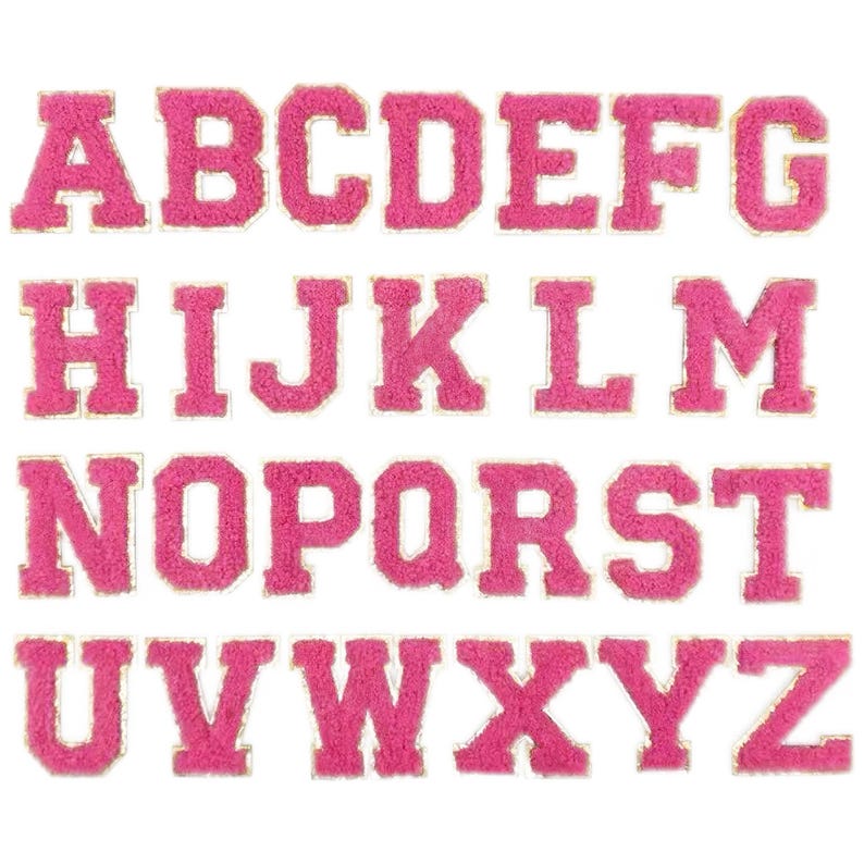 Chenille Letter Patch, Varsity Letter Iron on Patch, DIY Monogram ...