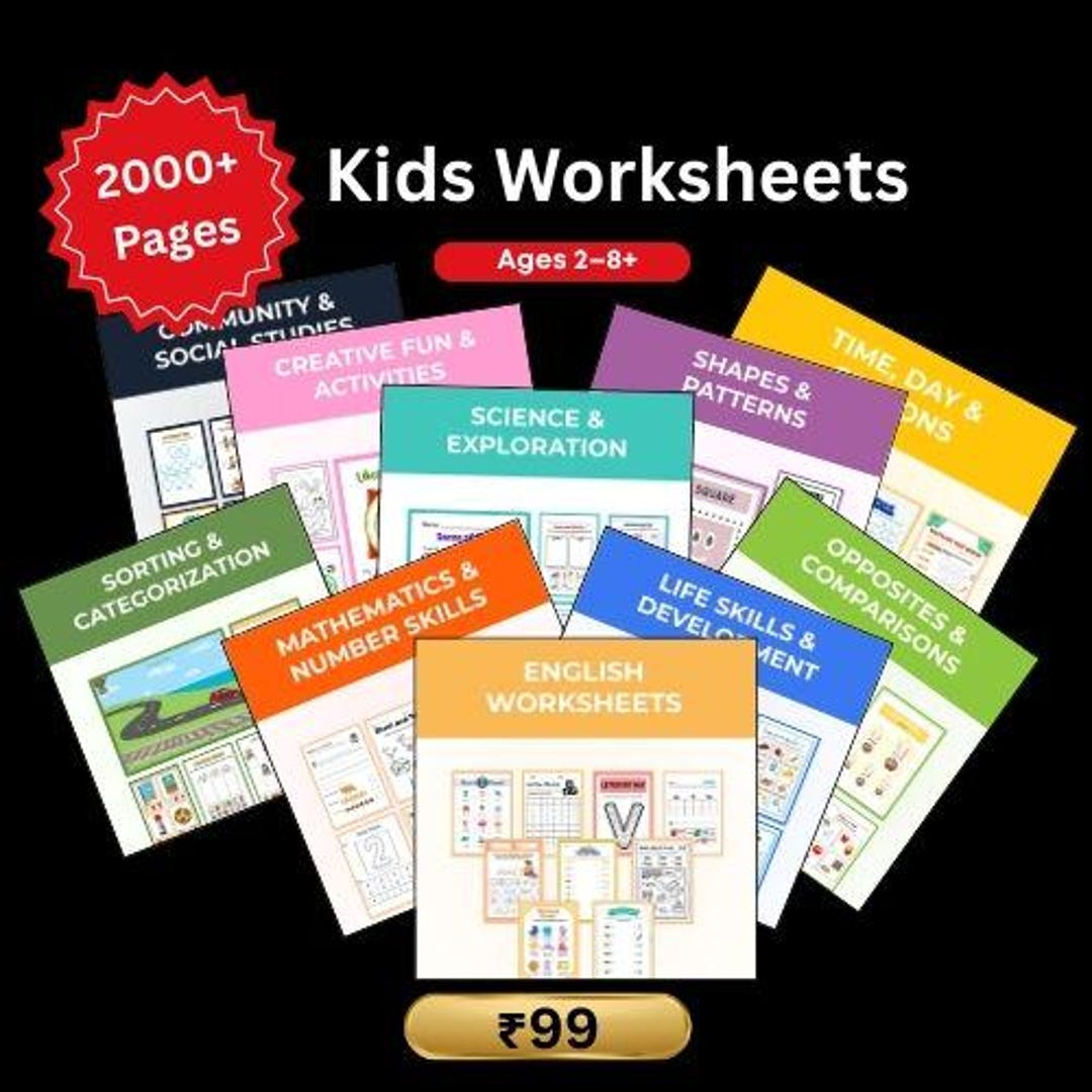 Ultimate 2,000+ Printable Worksheet Bundle | Preschool to Grade 2 ...