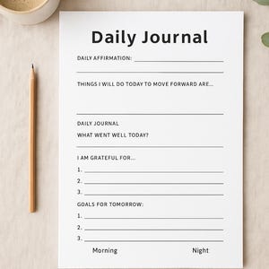 Printable Daily Day and Night Journal | Morning and Evening Reflection ...
