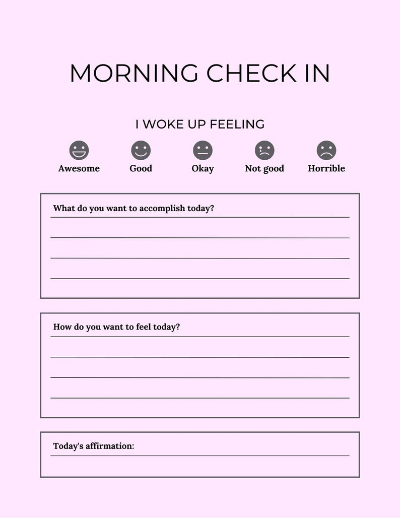 Printable Daily Journal | Morning & Evening Reflection PDF | Mental ...