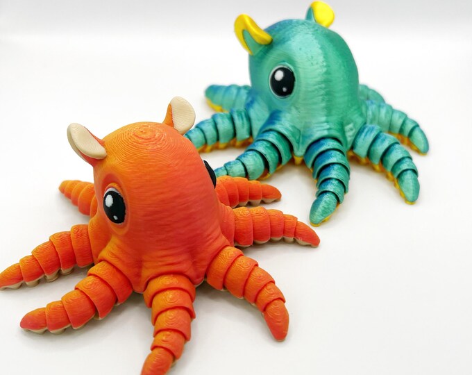 3D Printed Flapjack Octopus Fidget: Articulated Dumbo Octopus - Etsy